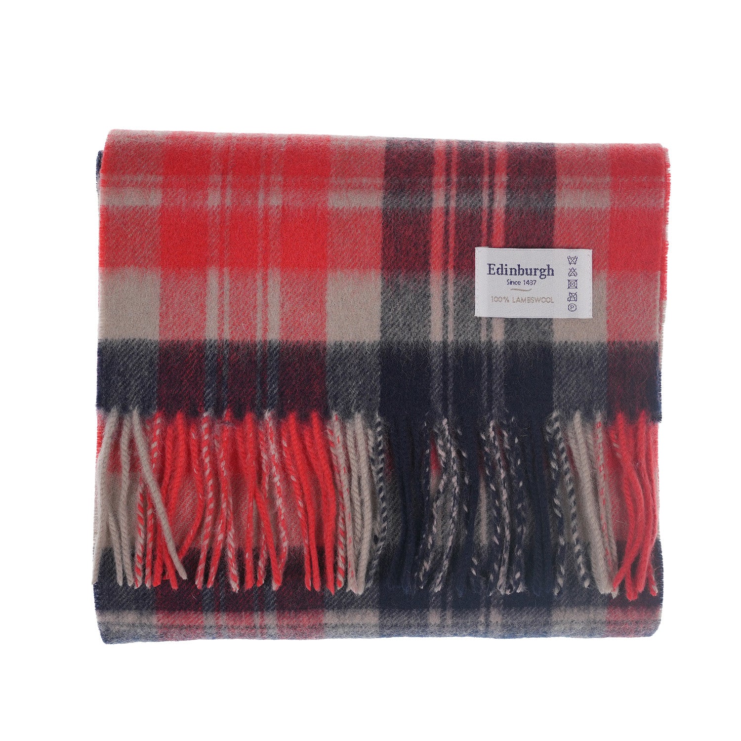 Edinburgh 100% Lambswool Tartan Scarf Macdonald Coral Mix – Dunedin ...