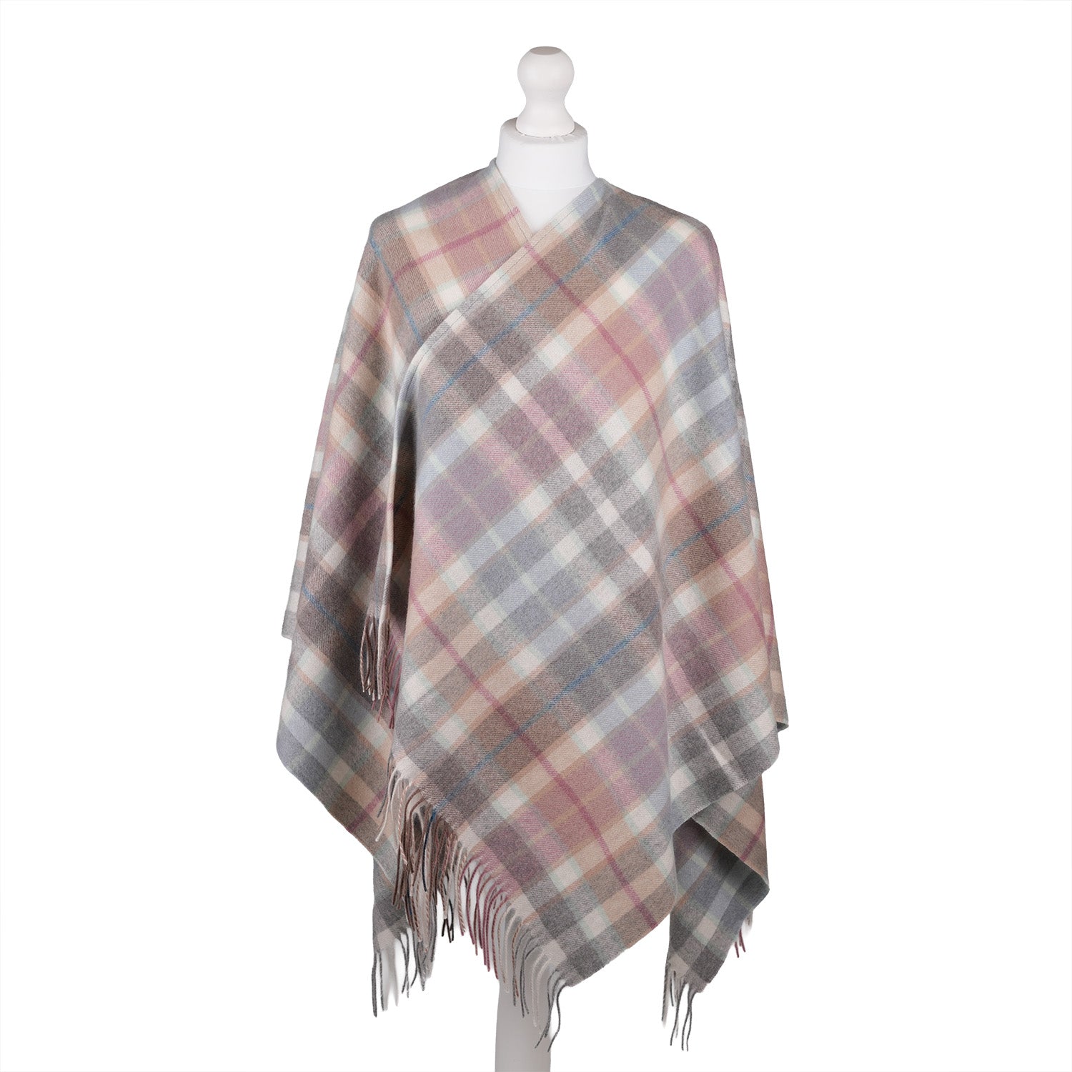 Edinburgh Cashmere Mini Cape - Buchanan Mix Grey – Dunedin Cashmere