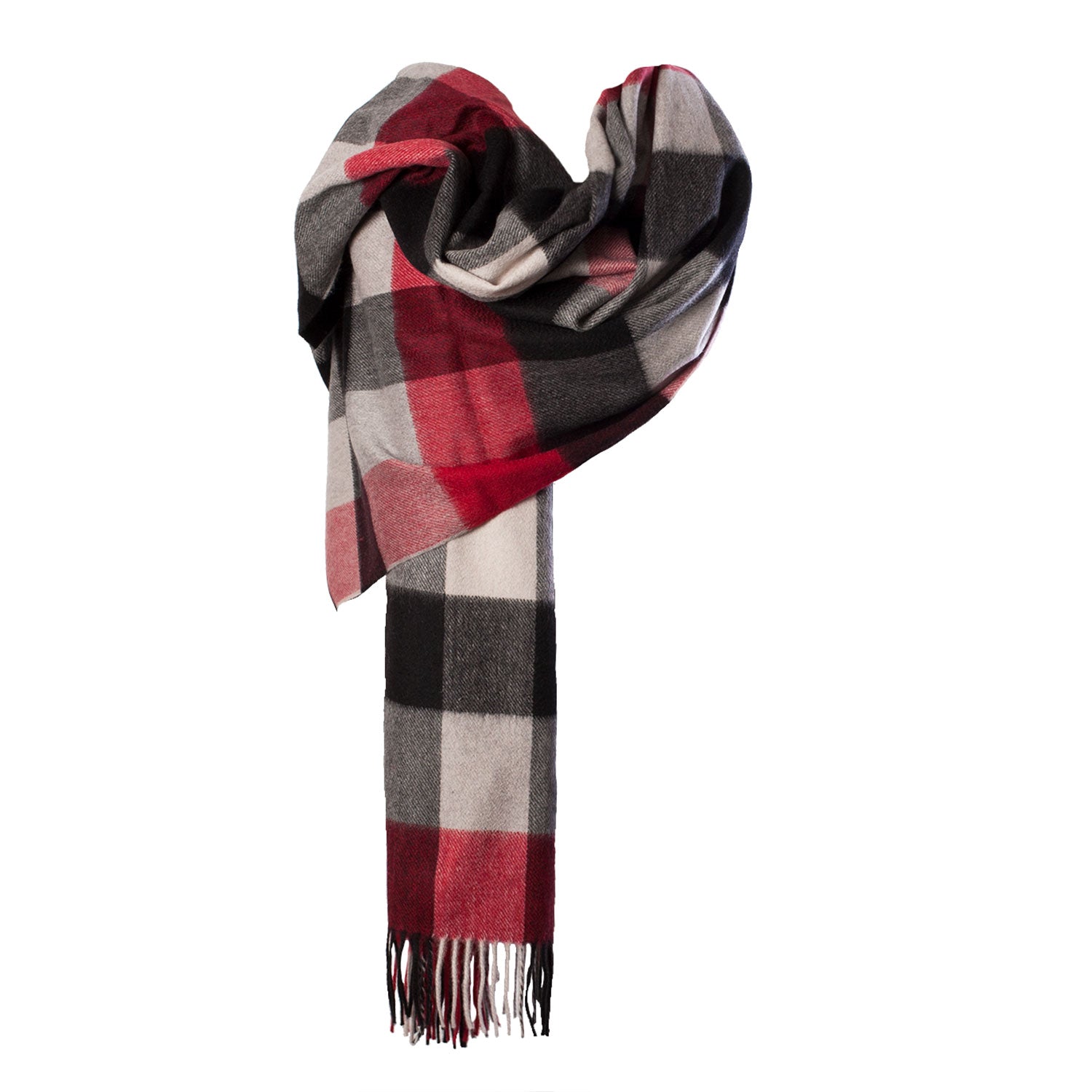 100% Cashmere Solid Stole CUBES RED | Dunedin Cashmere