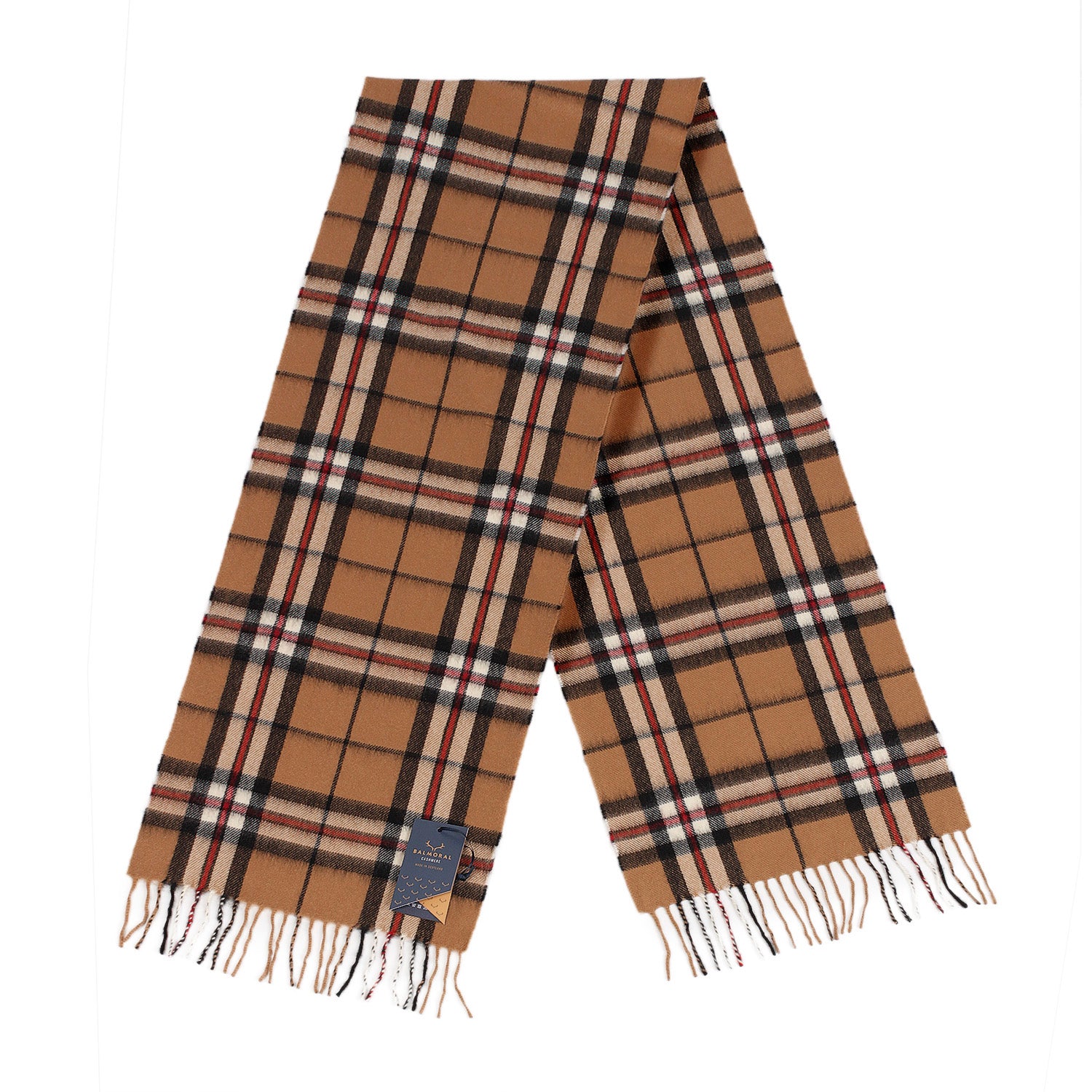 Balmoral 100% Cashmere Woven Scarf Thomson Camel | Dunedin Cashmere