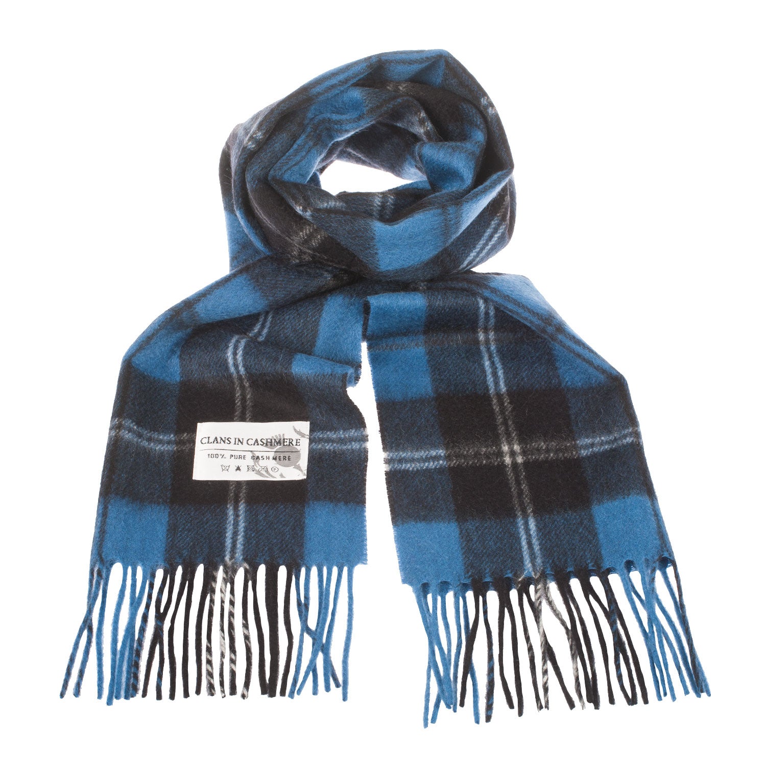 Cashmere Scottish Tartan Clan Scarf RAMSAY BLUE | Dunedin Cashmere